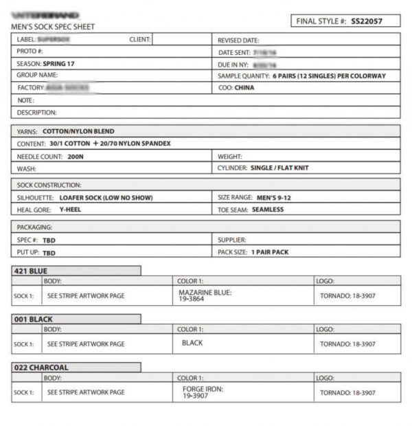 Standard Sock Design Template for All Types of Sock (Free Download)
