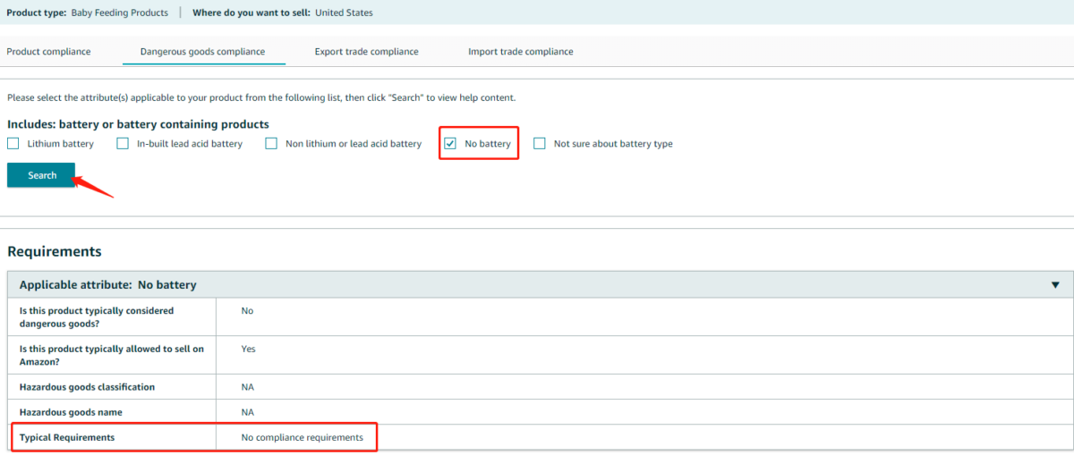 Search Product Compliance Requirements on Amazon