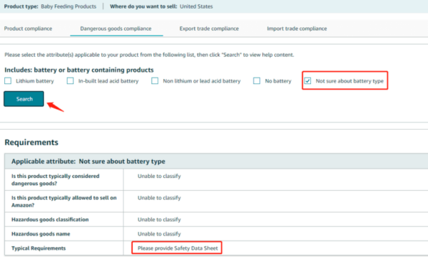 Search Product Compliance Requirements on Amazon