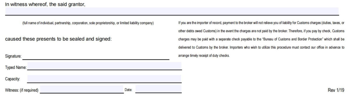 POA in Shipping: How to Fill it?